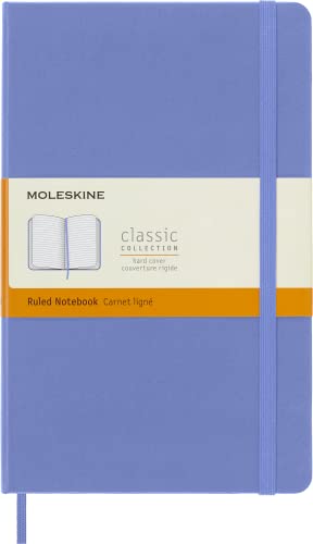 Moleskine Classic Notebook, Large, Ruled, Hydrangea Blue, Hard Cover ...
